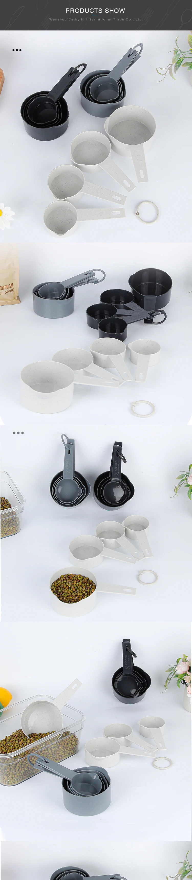 High End 4 Pcs Kitchen Tool Food Grade Plastic Wheat Straw Measuring ...