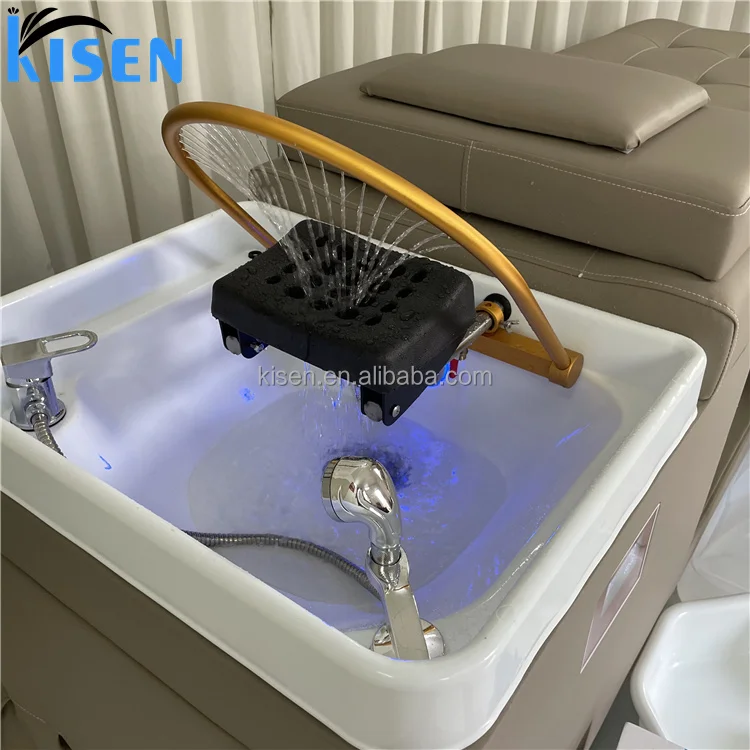 Kisen Luxury Hair Beauty Salon Black Shampoo Bed with Head Therapy ...