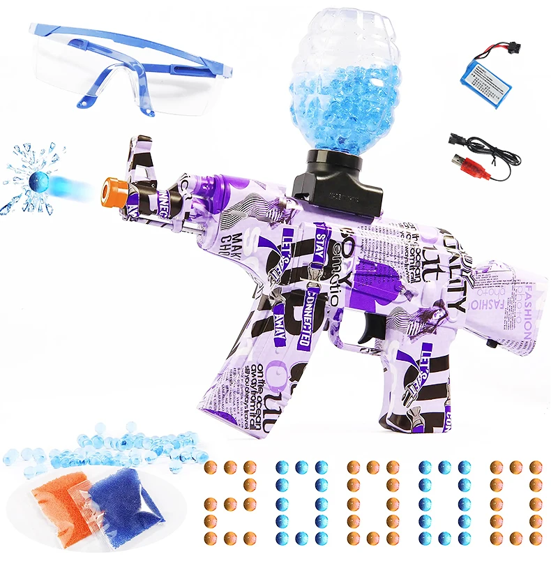 Splatter Ak 47 Mp5k Ball Jell Gel Gun Blaster Electric Akm Accessories ...