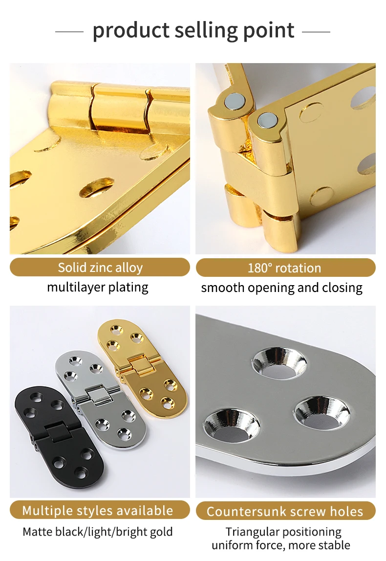 Folding Flip Top Hinge - 180 Degree Table Hinge Butler Tray Back Flap ...