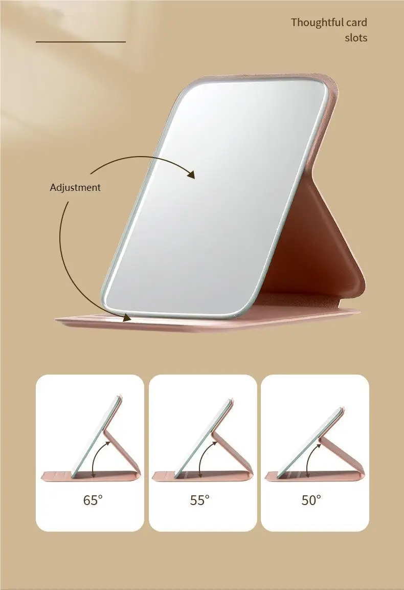 Adjustable Portable Simple Desktop Dress Cosmetic Pocket Mirror Small ...