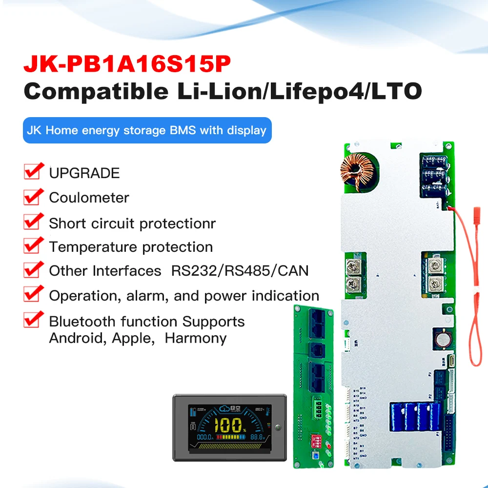 EEL 48v LiFePO4 Battery Pack JK Inverter Bluetooth BMS Energy Storage ...