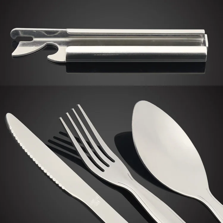 4-in-1 Cutlery Set Stainless Steel Fork Spoon Knife And Bottle Opener ...