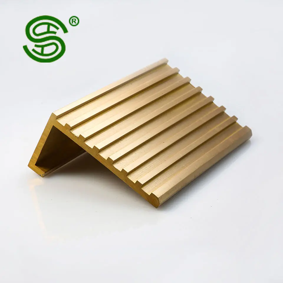 High Quality Gold brass Stair Tread Anti Slip Inserts Grooved Stair ...