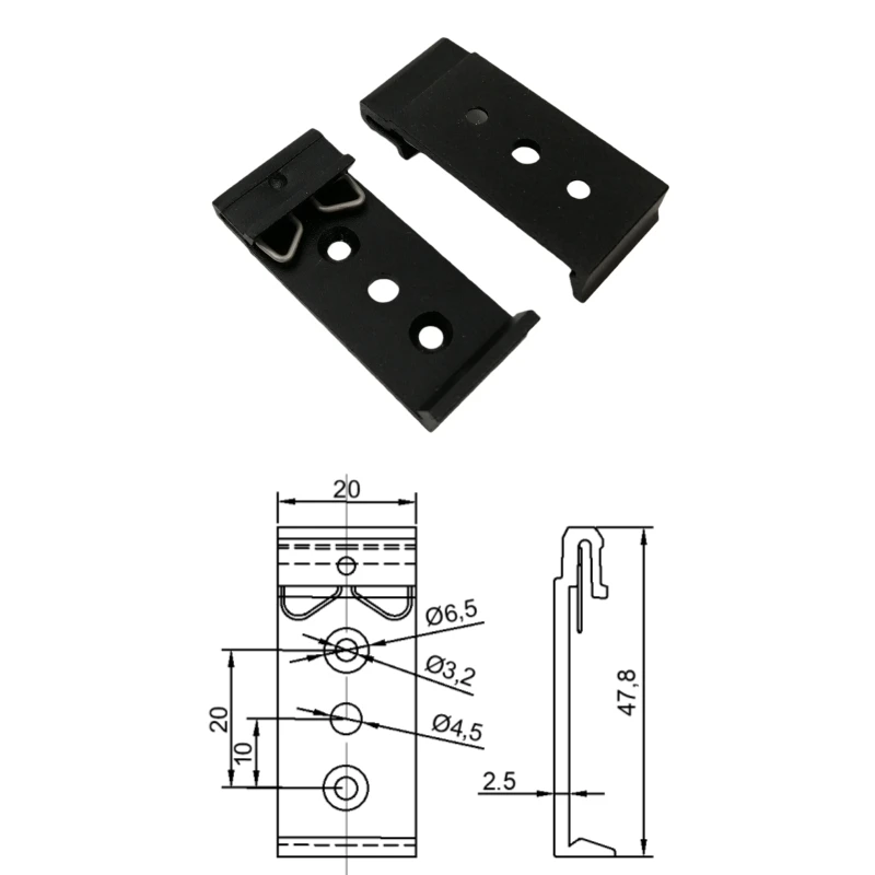 Used for Relative Guide Rail Installation Clamp Bracket, Aluminum 35mm ...