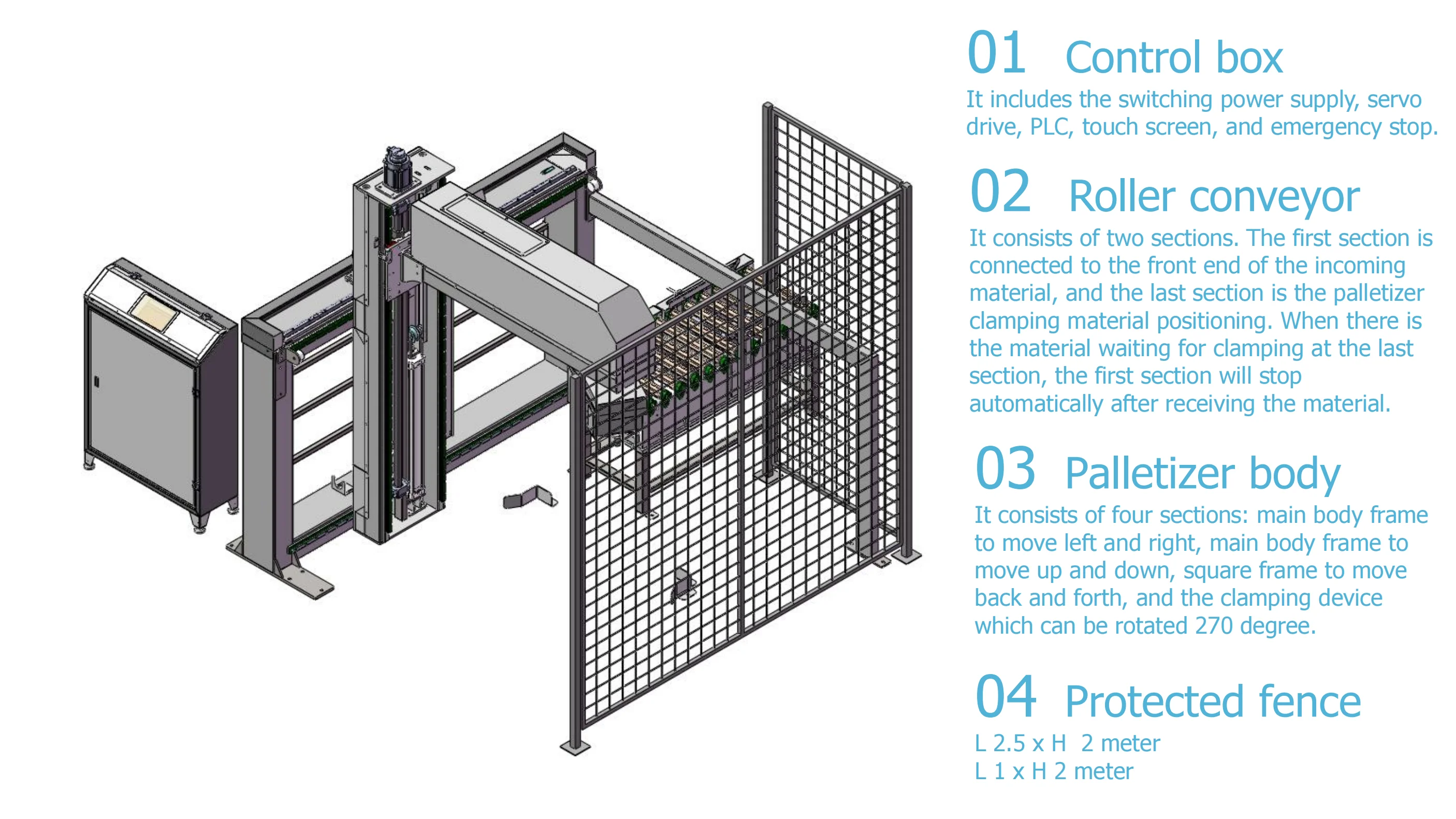 High Quality Palletizer For Bag/box/carton Robotic Arm Heavy Duty ...