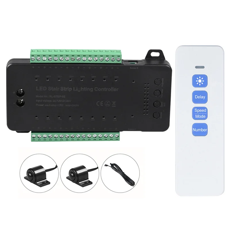 16 Steps With Remote Control Motion Sensor Stair Light Dc12v/24v 9-mode ...