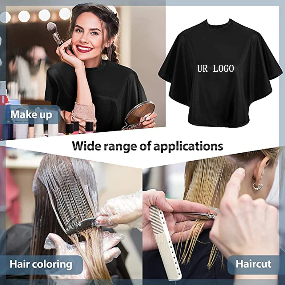 Customize Print Salon logo Black Women Beauty Cosmetic Hair Short ...