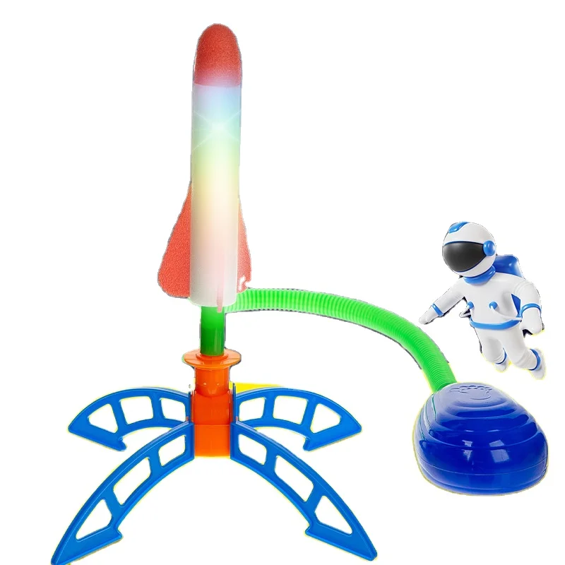 Two Children's Feet On A Small Rocket To The Sky Outdoor Light Ejection ...