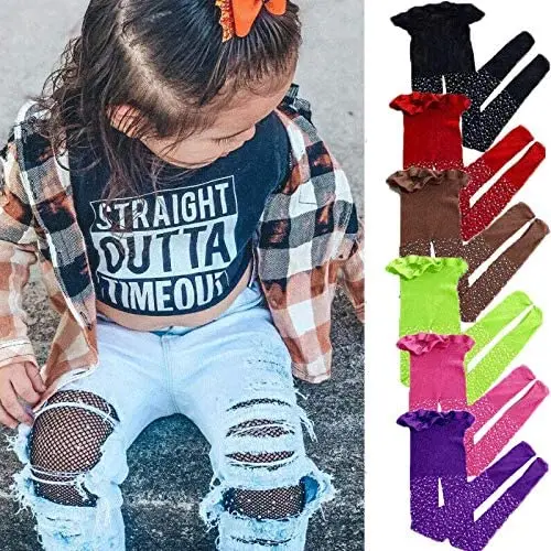 Girls Sparkle Rhinestone Fishnet Pantyhose - Kids Bling