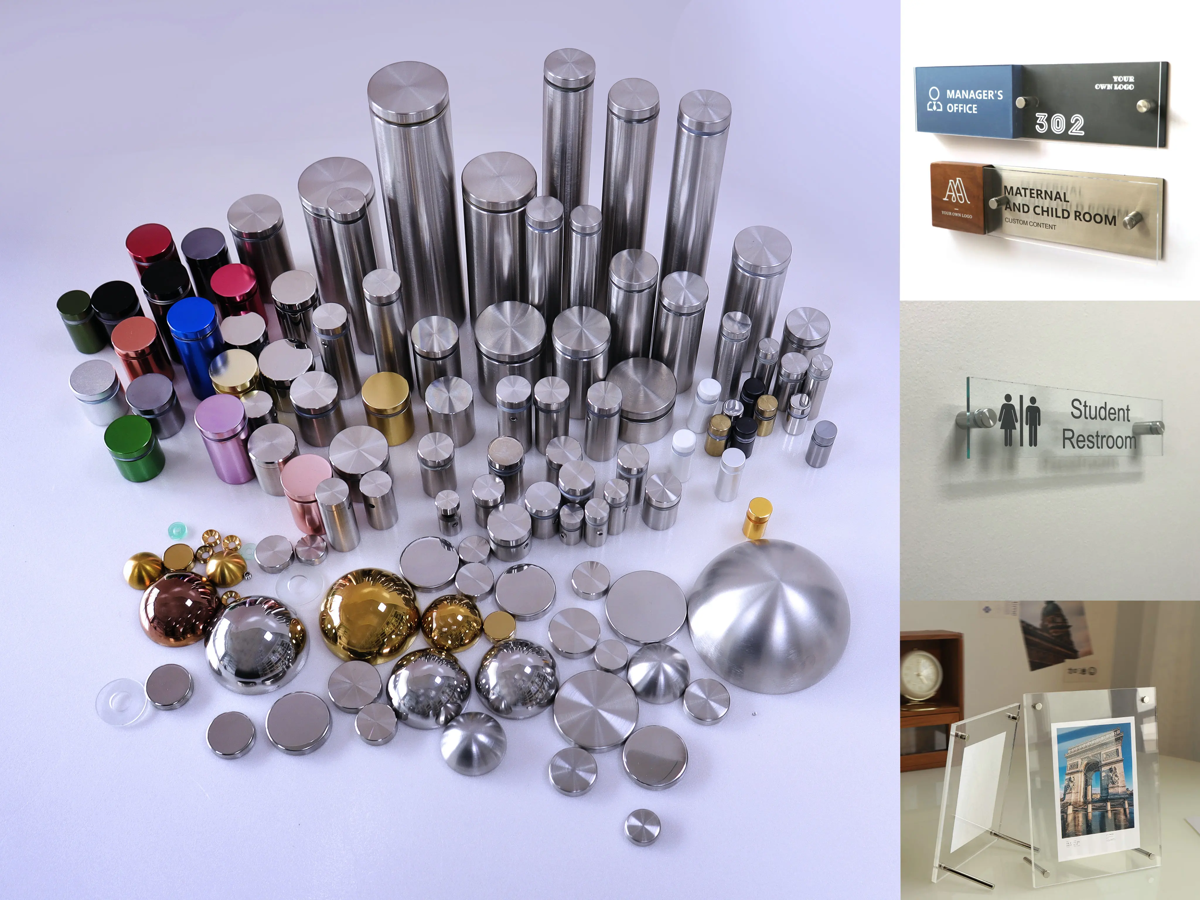 Stainless Steel Glass Panel Standoff Mounts Screw Aluminium Standoff ...