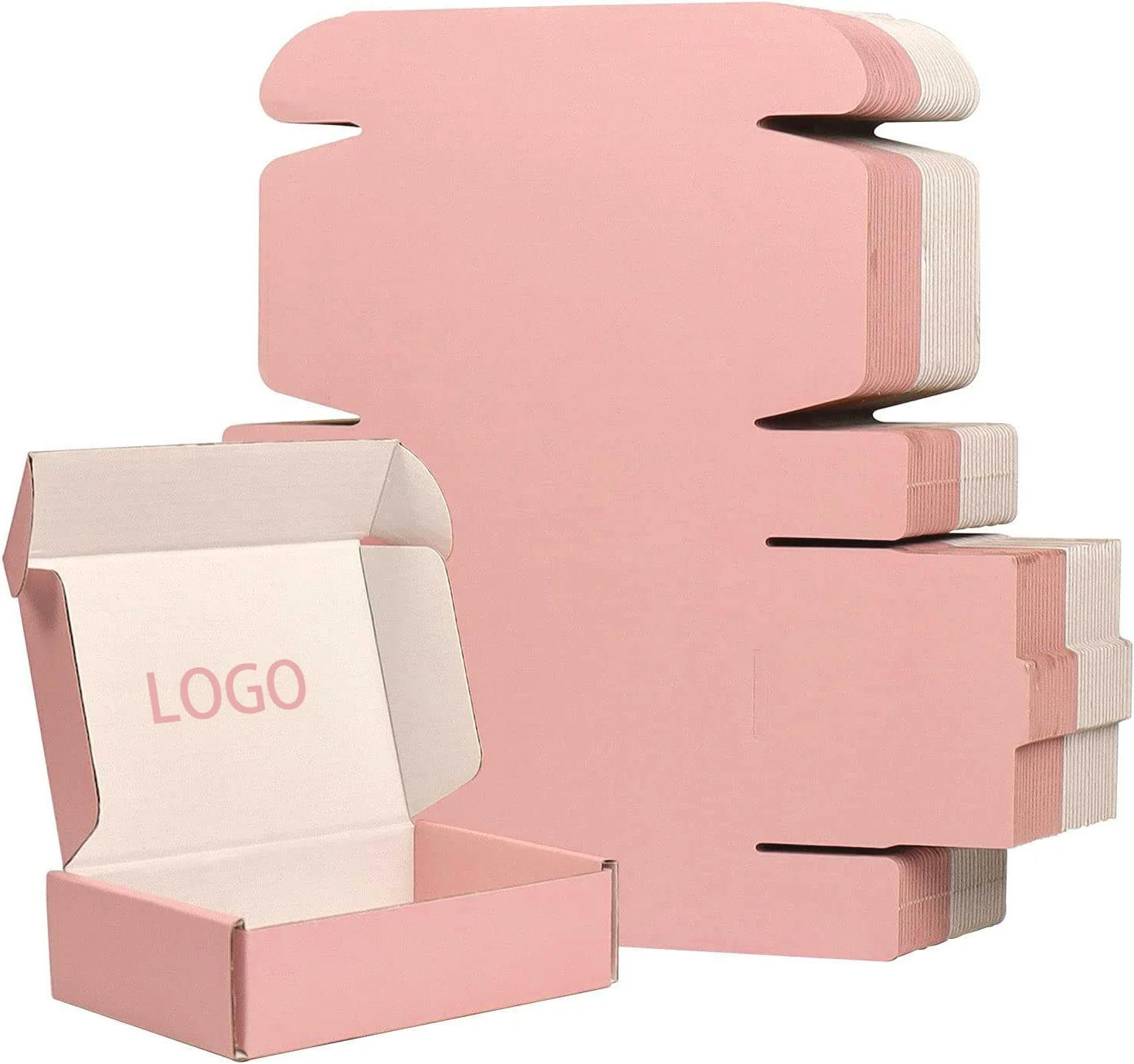 Custom Printing Logo Pink Shipping Cardboard Paper Box Foldable ...