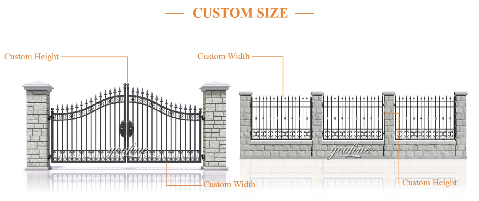 Custom Design Simple Wrought Iron Gate - Durable & Stylish