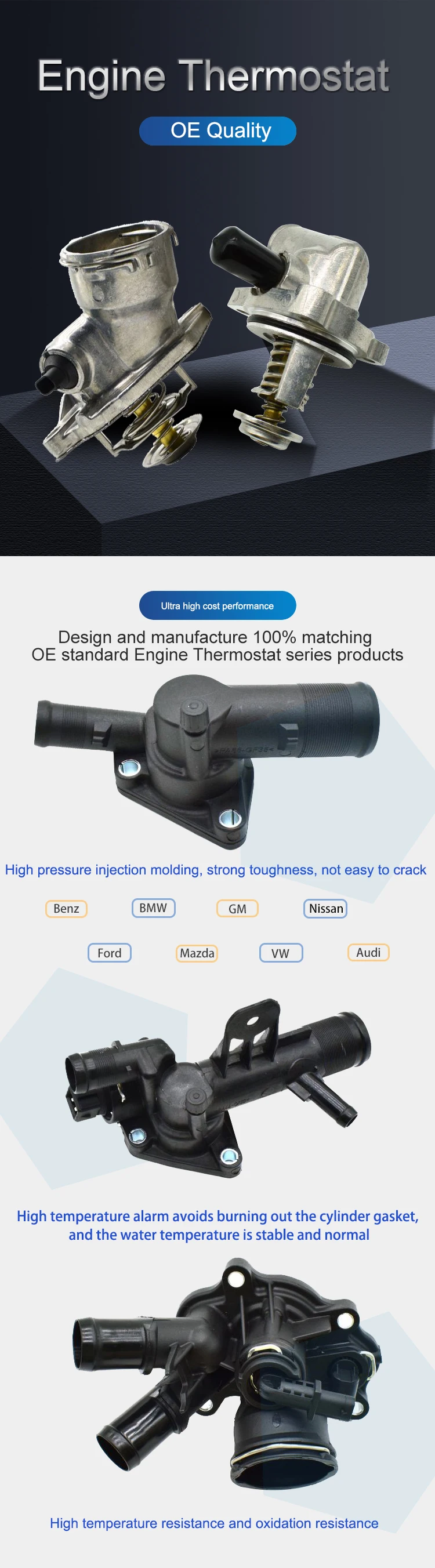 Engine Thermostat Temperature Controller 110602309r For Renault K9k 772 ...