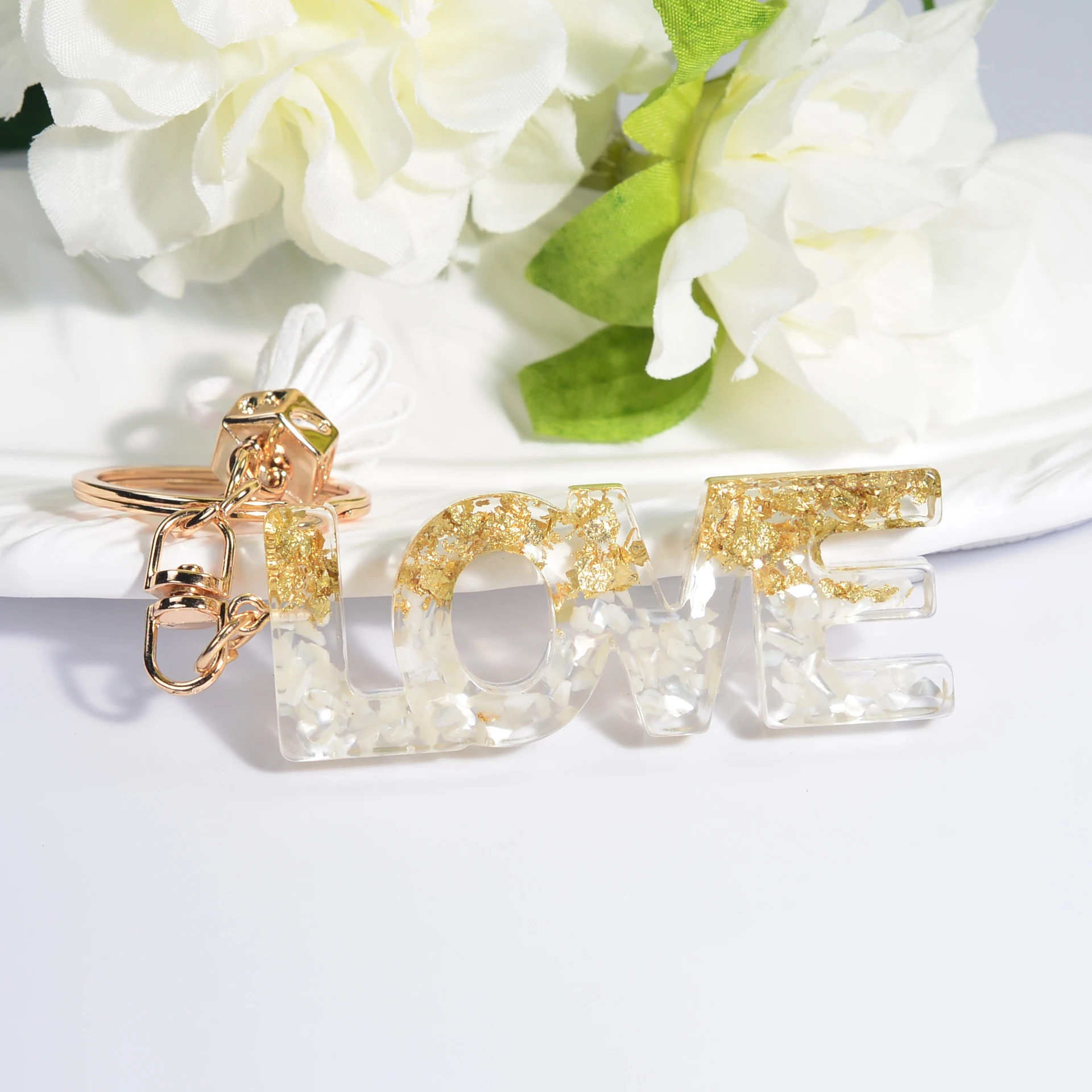 Plastic Hollow Conjoined Letter Custom Logo Keychain Resin Alphabet ...