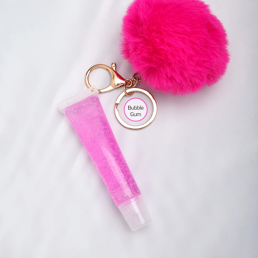 Wholesales Custom Logo Fluffy Moisturizing Lip Gloss With Keychain ...
