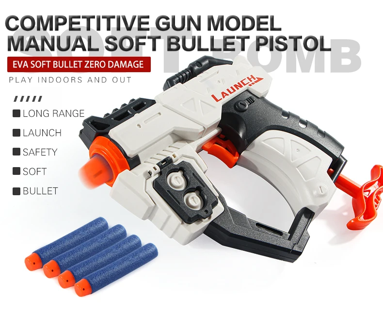 Soft Bullet Toy Gun Eva Soft Bullet Blasting Toy Kids Safe Shooting ...