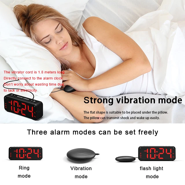 New 2023 Products Digital Clock Wekkerklok Deaf Alarm Clock Vibration ...