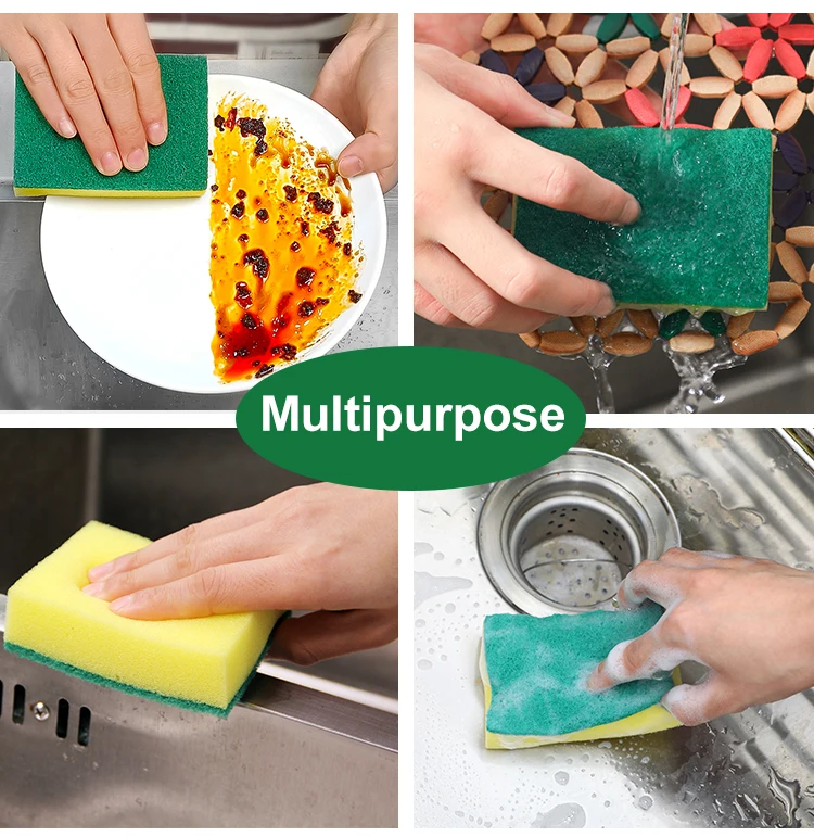 Eco Non-Scratch Dish Scrub Sponges - Sustainable Cleaning