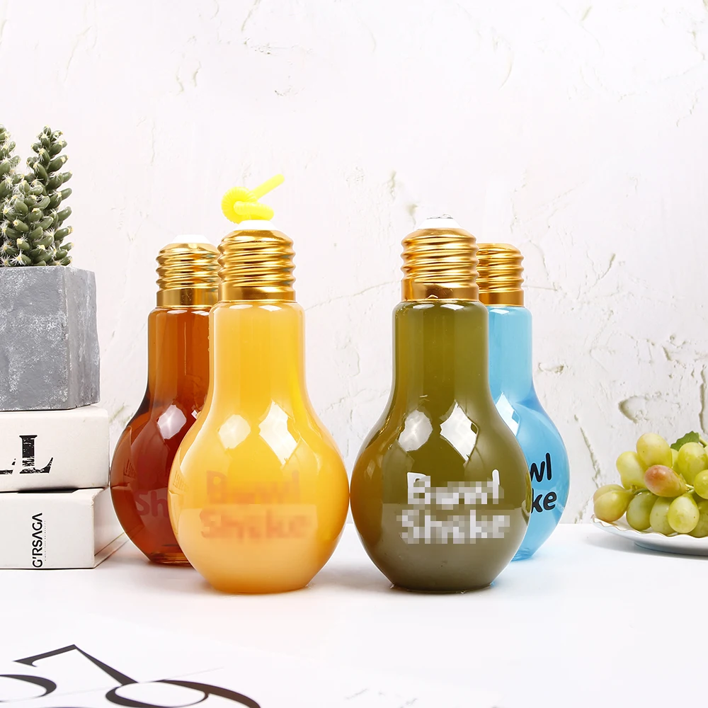 Juice Beverage Bottle Boba Tea Cup Wide Mouth Wholesale Light Bulb ...