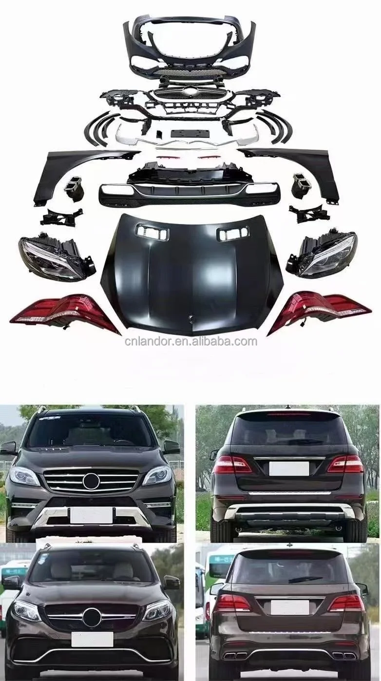 Full Set Facelift Rear Front Bumper W166 Ml Wide Bodykit Body Kit For ...