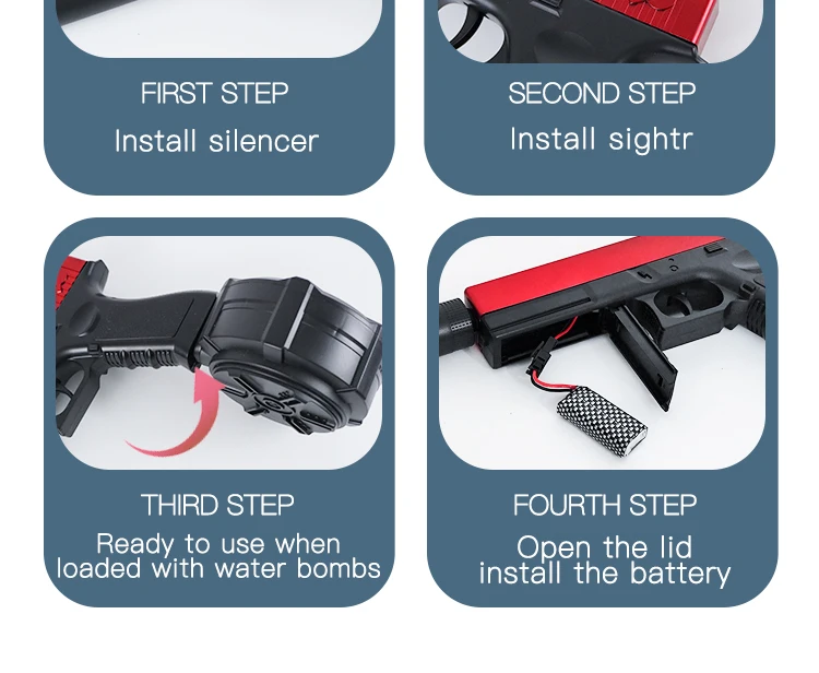 Fully Automatic Gel Water Gun Pistol Ammo Orbie Electric Splatter Ball ...