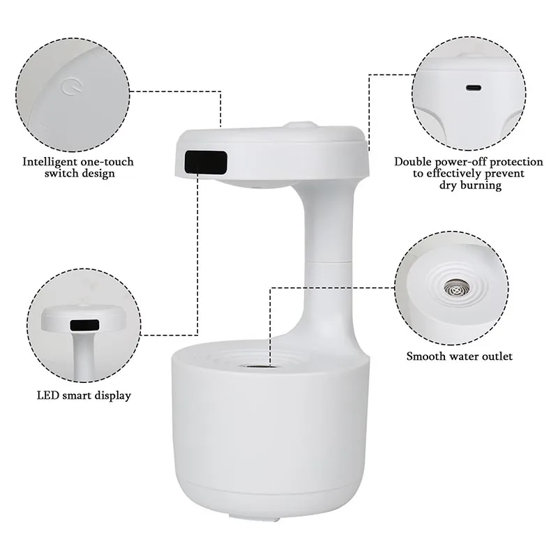 New Trends Anti Gravity Cool Mist Humidifier Water Drop Humidifier With ...