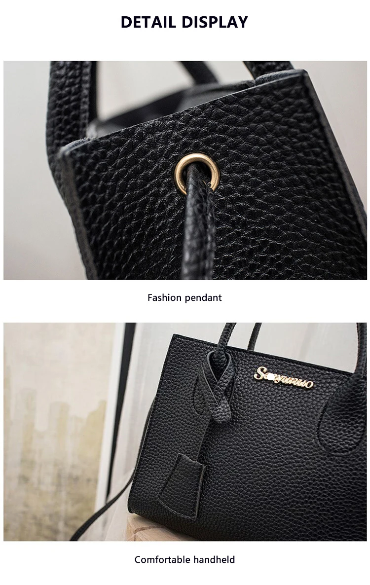 Fashion Lychee Pattern One-Shoulder Sling Bag Ladies Hand Bags Bucket ...