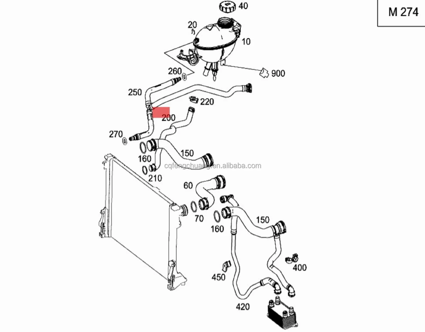 ZOOMKEY Engine Coolant Radiator Overflow Heater Hose for Mercedes Benz ...