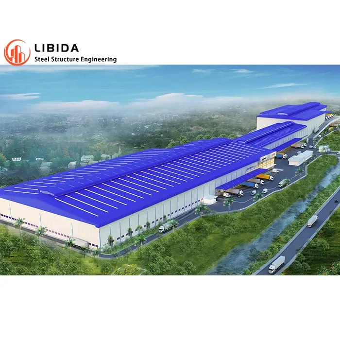 Metal frame construction building Structural steel warehouse Workshop ...
