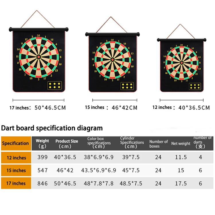 Indoor and Outdoor Game 2 in 1 Magnetic & Felt Dartboard Toys