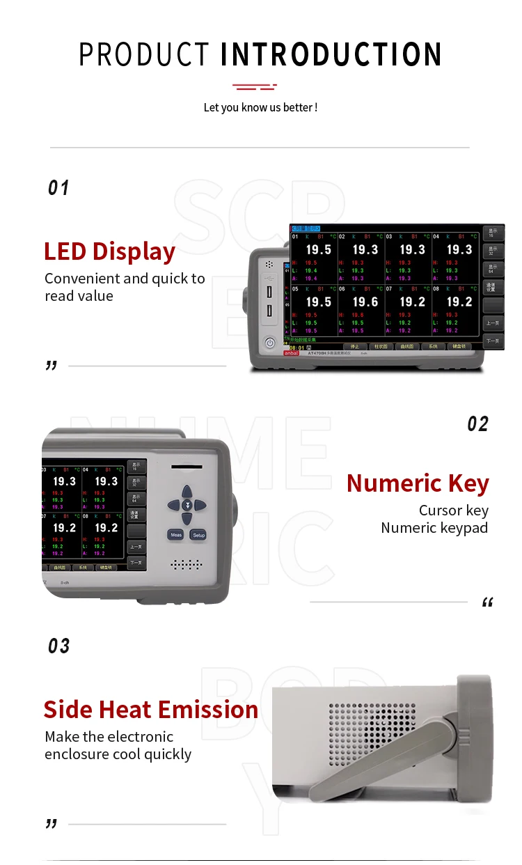 AT4748 Multi Channels Digital Thermometer Temperature Data Logger