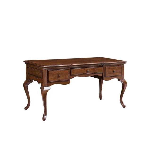 Antique Retro Computer Desk with 3 Drawers Solid Sheesham Wood Office ...