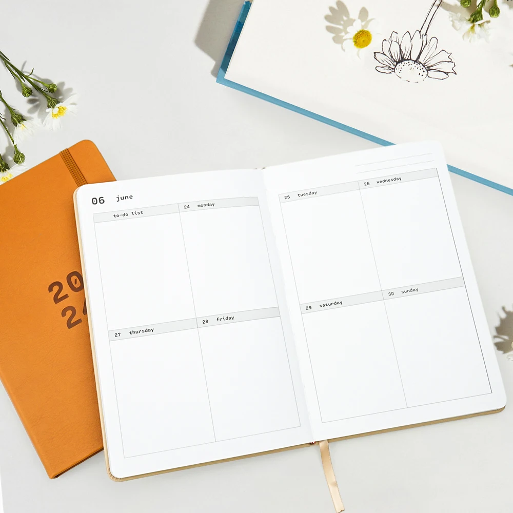 A5 2024/2025 Planner Luxury Embossed Logo Journal Notebook For Office ...