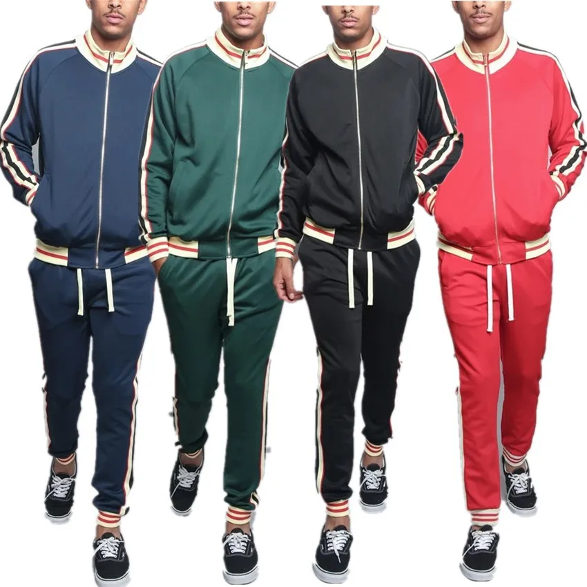 Custom Tracksuits for Men Sweatsuit With Side Straps Jogger Set Unisex ...