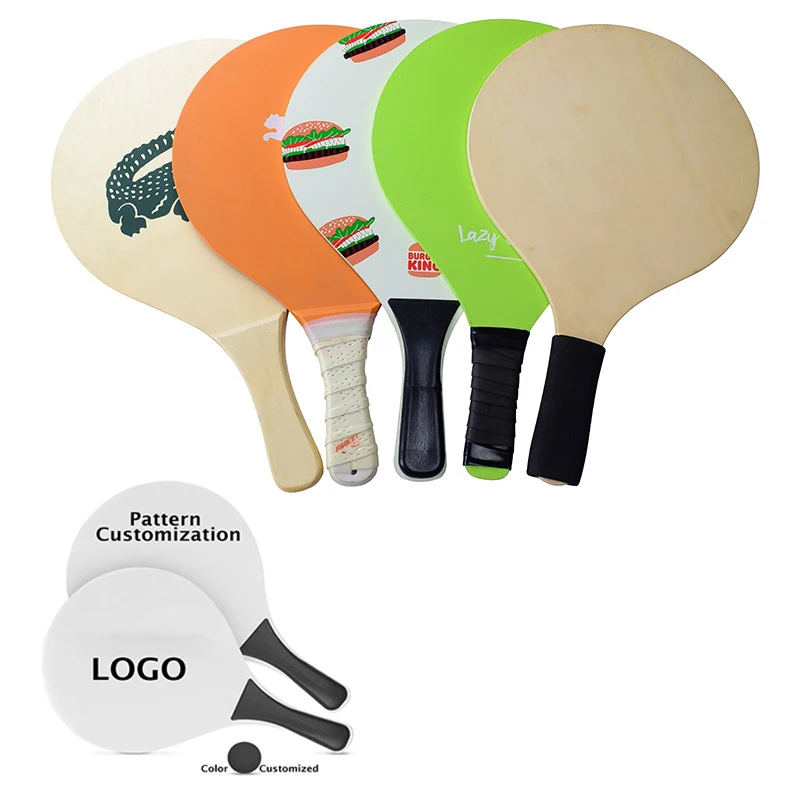Custom Wood Beach Tennis Bat Ball Set Wooden Beach Paddle Racket Beach ...