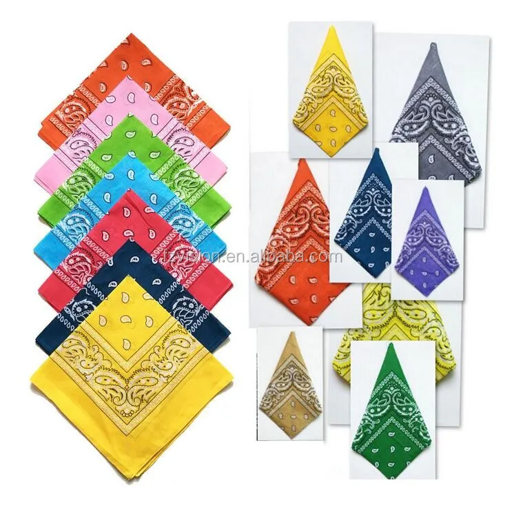 Customized 22" 100% Cotton Bandanas - Blank Dance Scarves OEM
