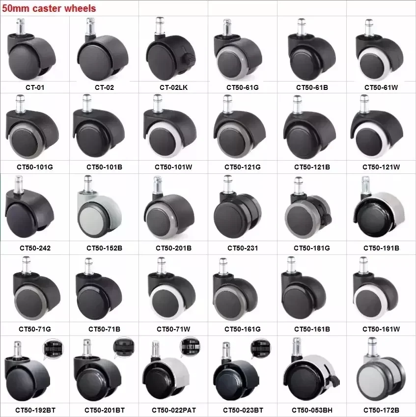 Girl's Gaming Chair Wheels Casters Pink Powder Coating Plastic Wheels ...