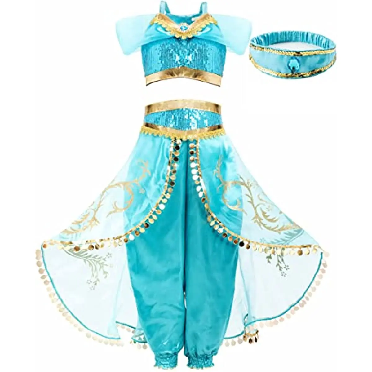 Girls Arabian Princess Costume With Headband Dress Up Costume ...