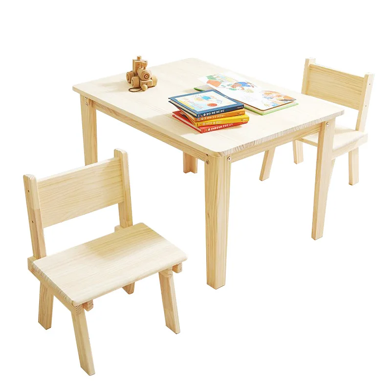 Nordic Preschool Furniture Wooden Tables Chairs Daycare Centre Wooden ...