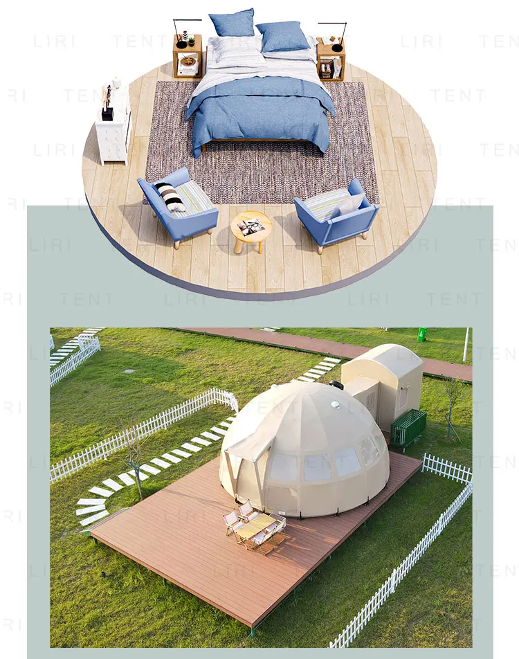 Waterproof Timber Structure Geodesic Eco Panorama Dome Glamping Tents ...