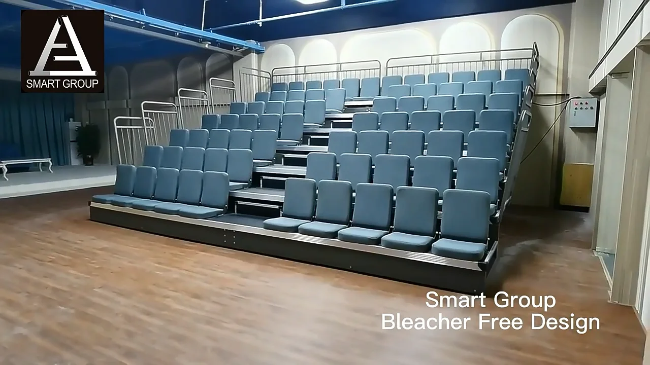 7 Rows Foldable Tribune Retractable Seating Used Bleachers For Sale ...
