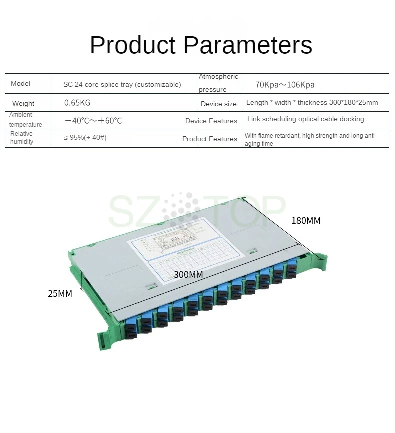 24 Core Odf Fiber Splice Tray Sc Fc Upc Apc Optical Fiber Splicing Tray ...