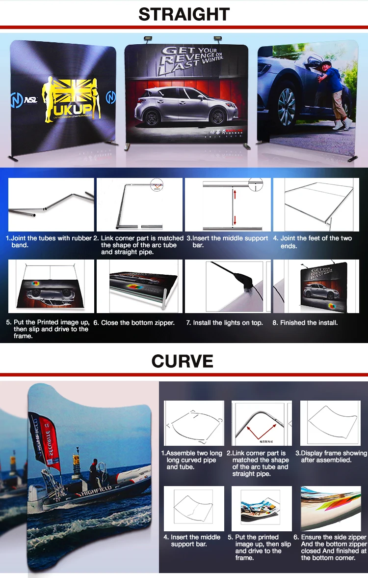 10x10ft 3x3m Aluminum Shelf Display Backdrop Banner Stand