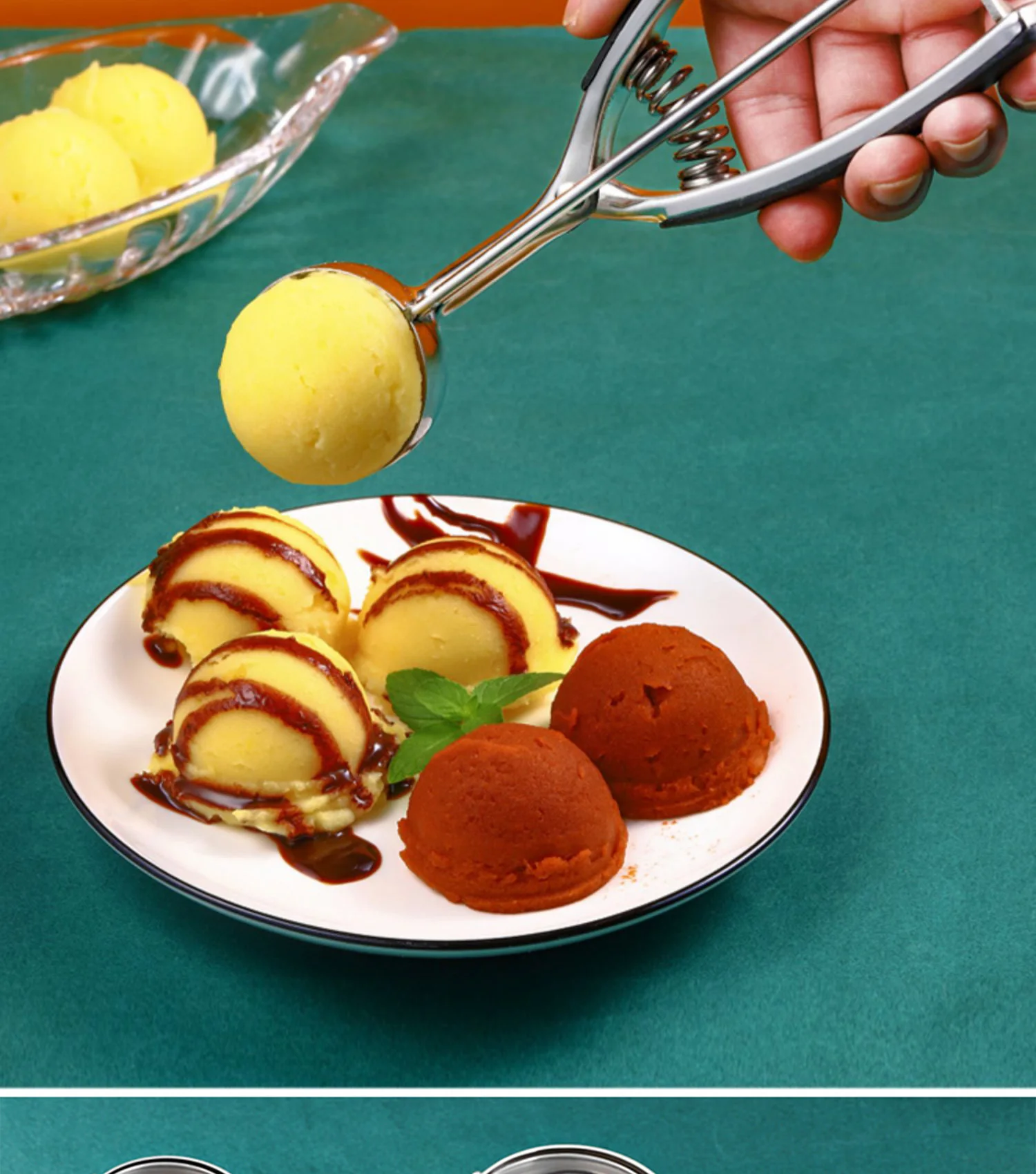 Multifunction Stainless Steel Ice Cream Dessert Watermelon Spoon Premium Ice Cream Scoop With ...