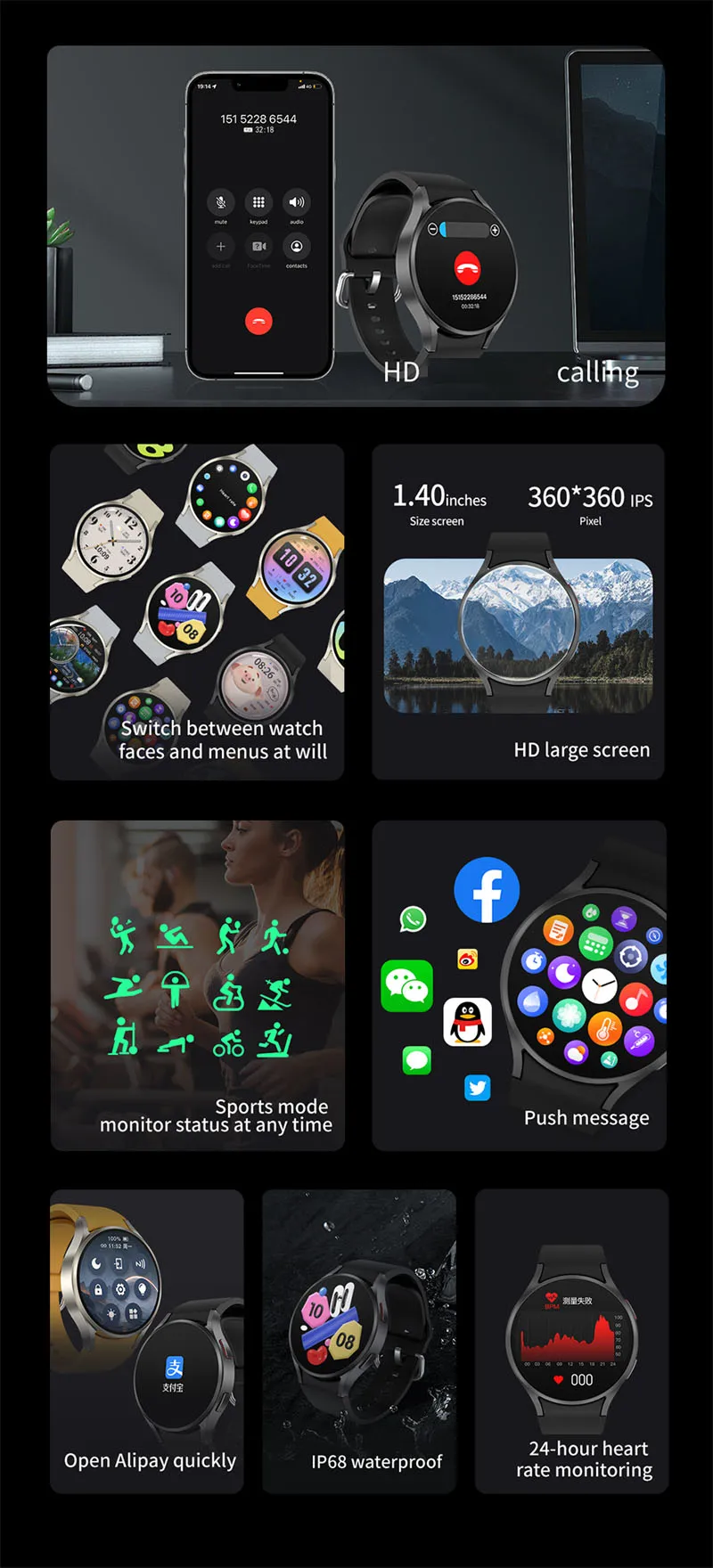 Lichip M10 Smart Watch Smartwatch 2024 Reloj Intelligente New Arrival ...