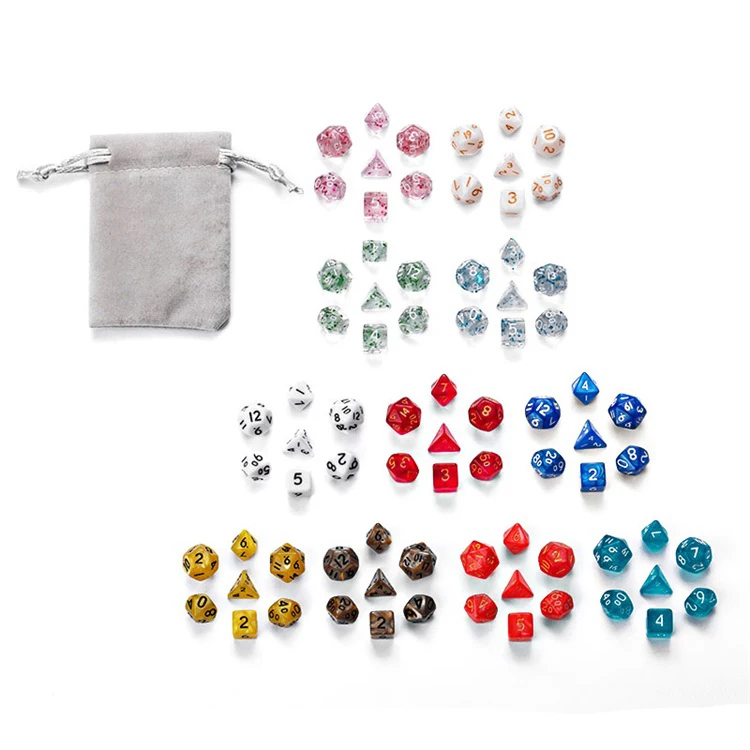 Hot Sell 35 Colors Mini 9mm Polyhedral Acrylic Dice Sets for Board ...