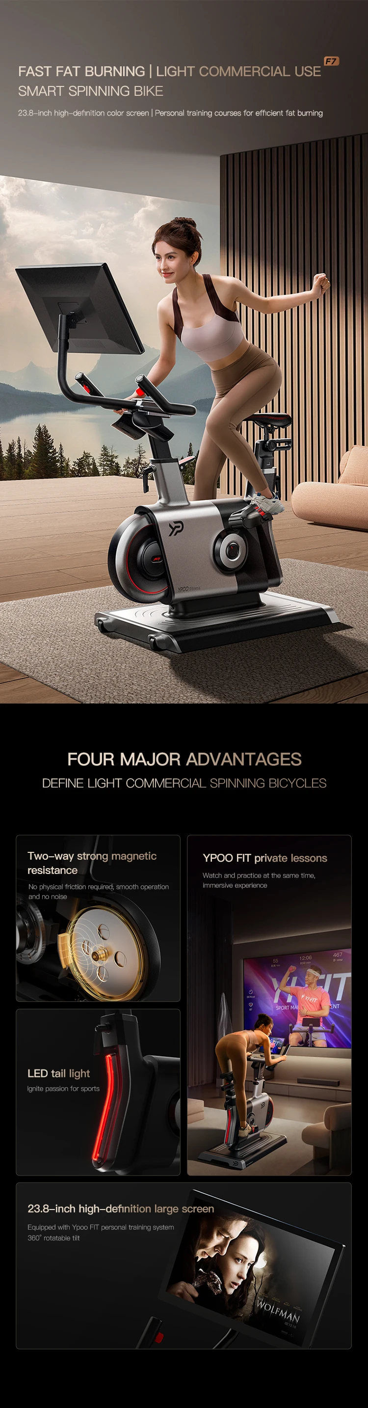 Ypoo New Design Spinning Bike 10 Kg Flywheel Home Commercial Gym Fitness Home Spinning Magnetic ...