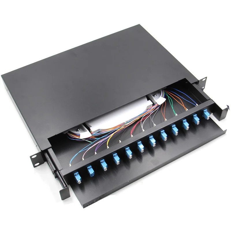 24 Port Sliding Fiber Optic Patch Panel - 19'' 1U ODF