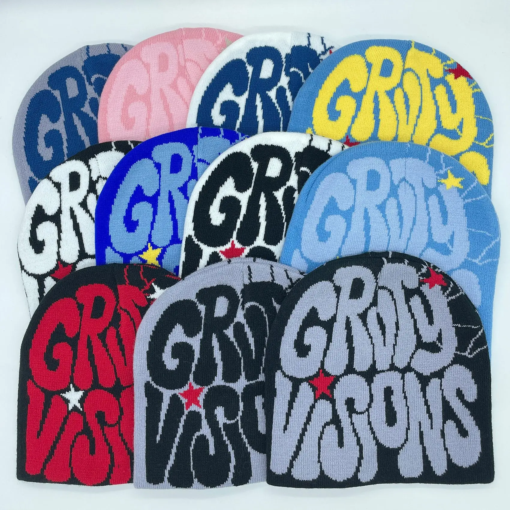 Custom Logo Y2K Acrylic Knitted Beanies - Winter Hats